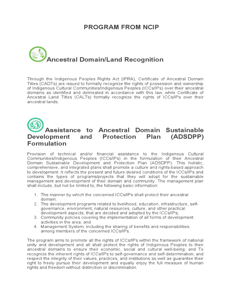 Program From Ncip Mae | PDF | Indigenous Peoples | Sustainability