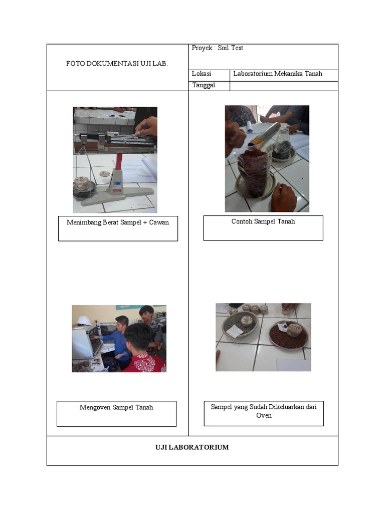 Foto Dokumentasi Uji Lab | PDF