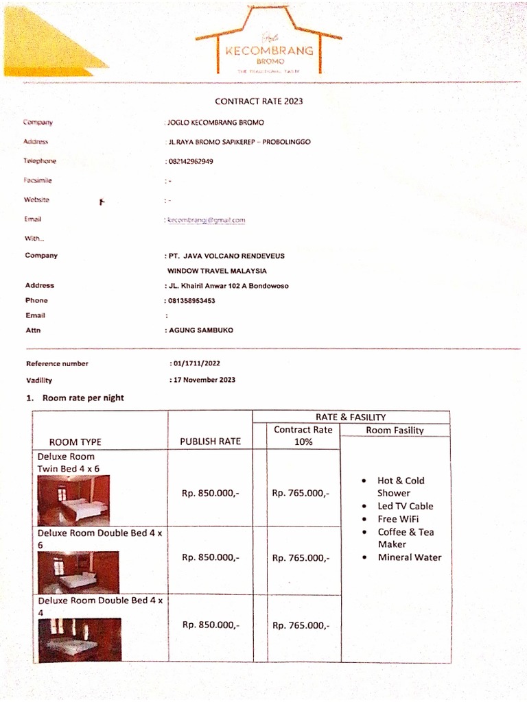 Room Rates and Amenities Overview | PDF