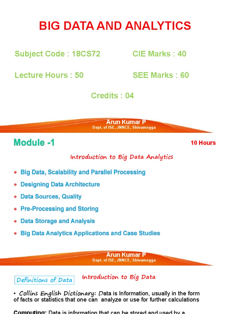 Module 1 | Download Free PDF | Big Data | Scalability
