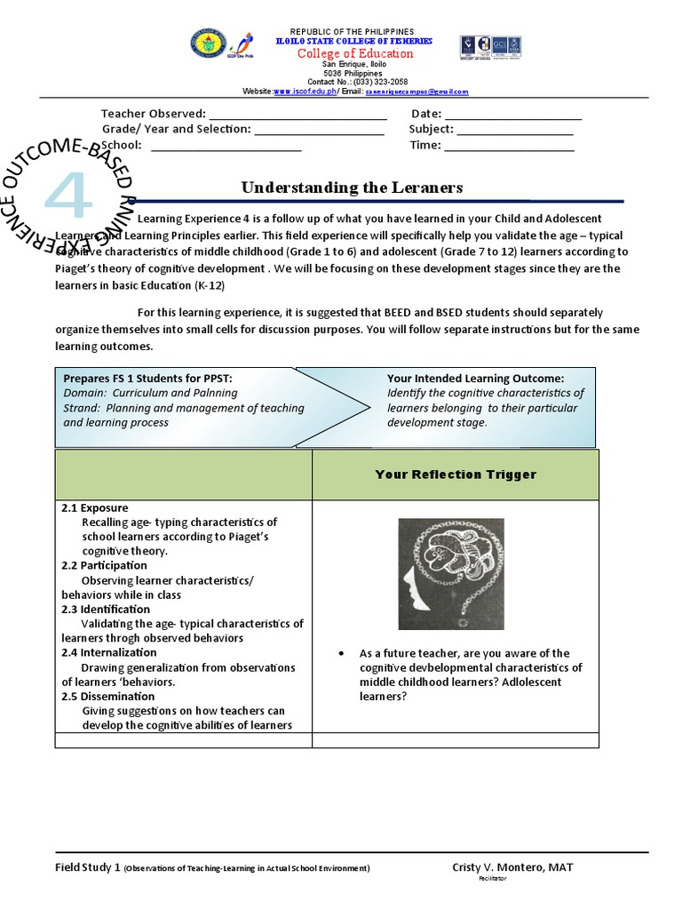 FS 1 4 Understanding The Learners | PDF | Learning | Adolescence