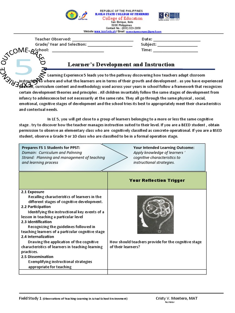 Cognitive Development in Learner Instruction | PDF | Learning ...