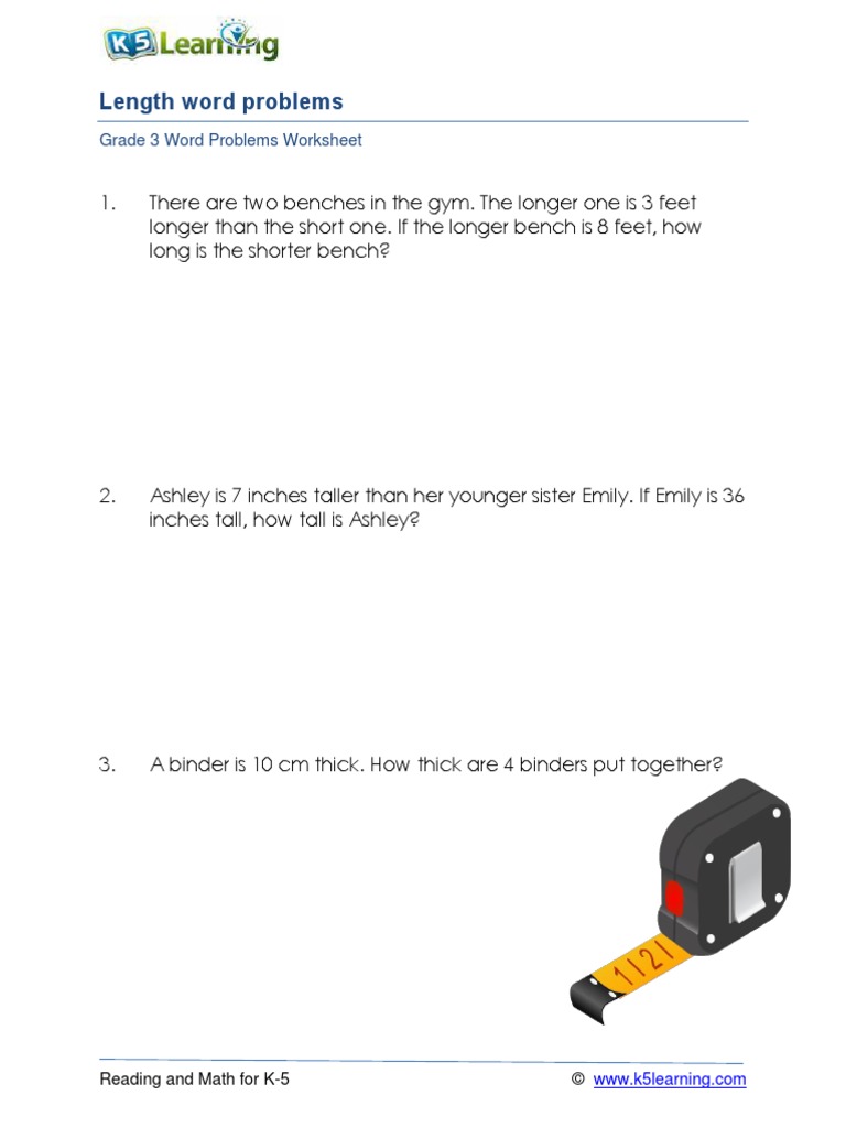 Grade 3 Length Word Problems B | PDF