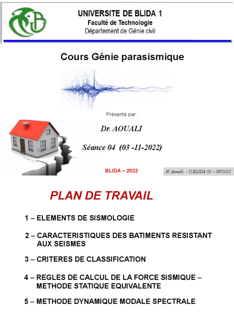4 Regles de Calcul de La Force Sismique | PDF | Génie parasismique | Tremblements de terre
