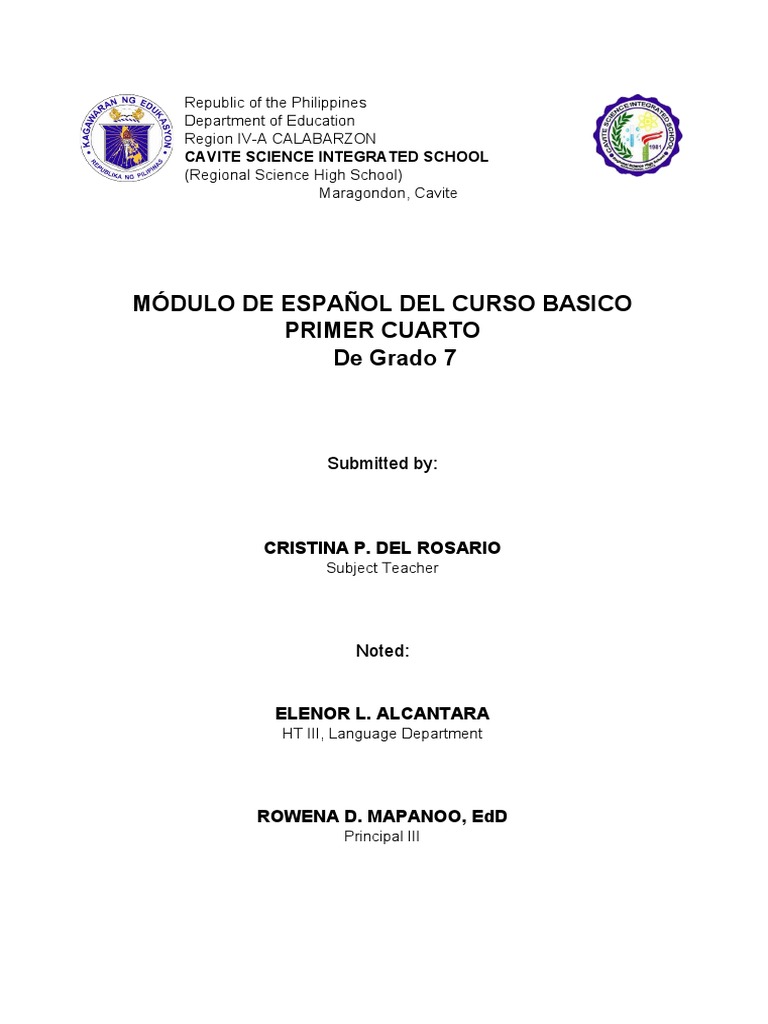 Basic Spanish Module QTR 1 | PDF | English Language | Human Voice