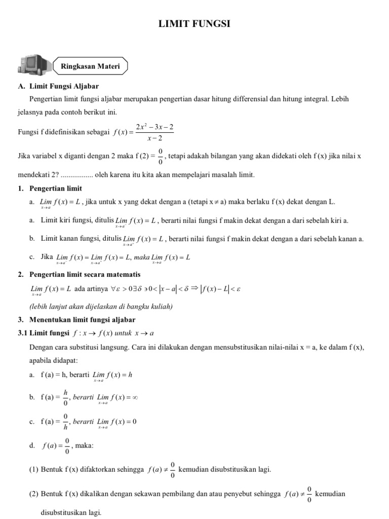 Limit Fungsi | PDF | Metode & Bahan Ajar | Sains & Matematika