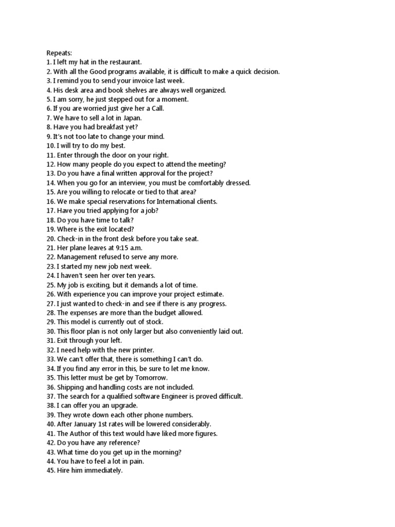 Versant Test Sample Questions Guide | PDF | Career & Growth | Home & Garden