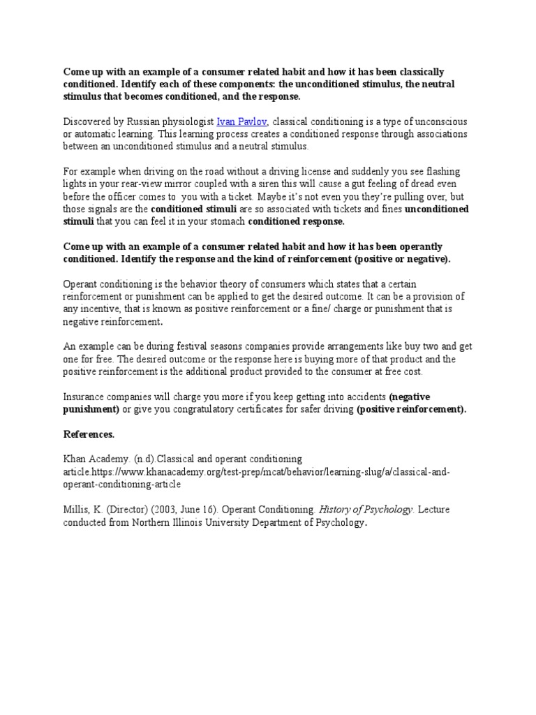 Come Up With An Example of A Consumer Related Habit and How It Has Been ...