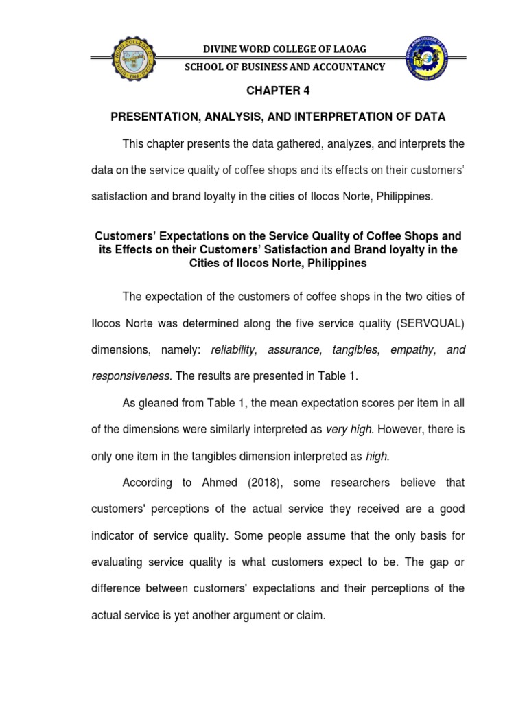 4th Chapter - COFFEE SHOP | PDF | Customer Satisfaction | Psychology