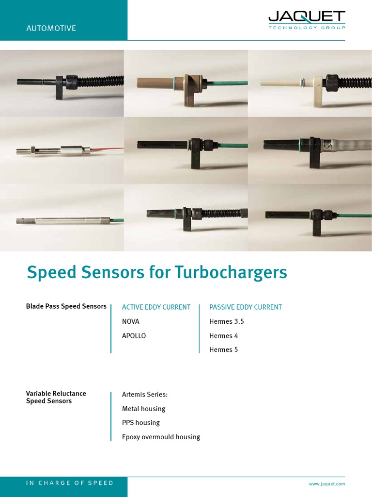 Speed Sensors for Turbochargers | PDF | Turbocharger | Engines