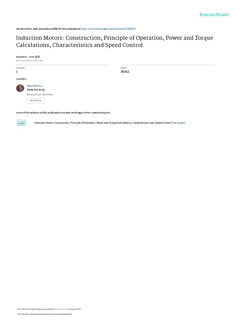 Induction Motor Operation Torque And Speed Control Pdf Electric Motor Electric Power