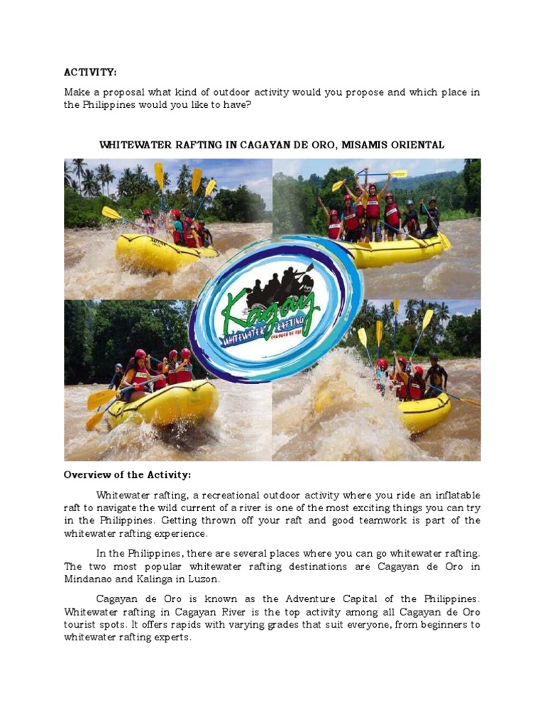 Whitewater Rafting in Cagayan de Oro, Misamis Oriental | PDF | Transport