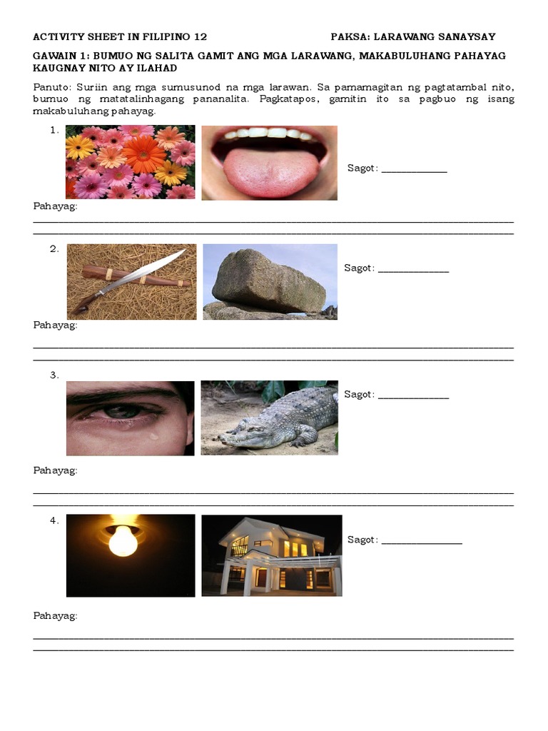 Activity Sheet in Filipino 12paksa | PDF