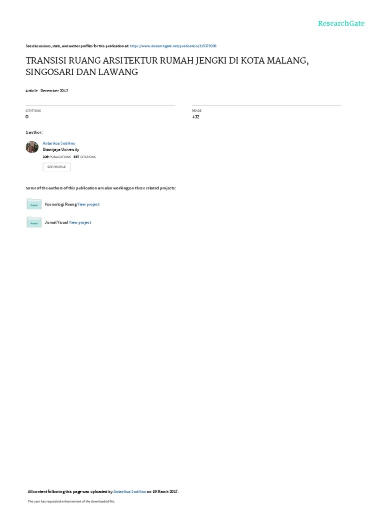 Transisi Ruang Arsitektur Rumah Jengki d1 | PDF