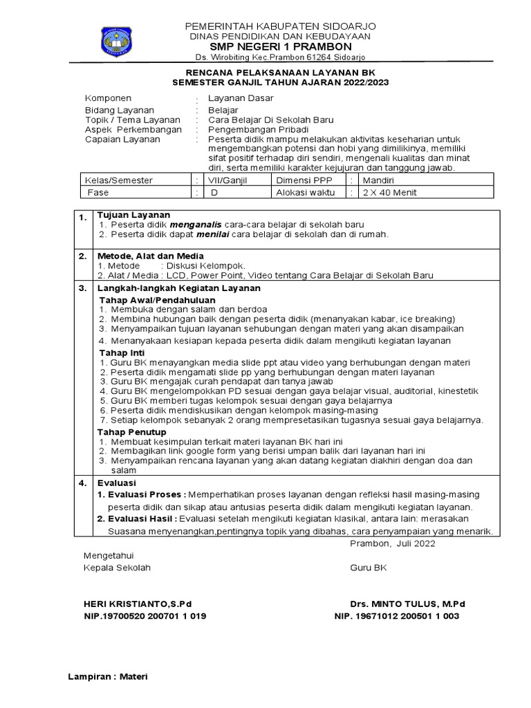 RPL Cara Belajar Di Sekolah Baru | PDF | Karier & Perkembangan