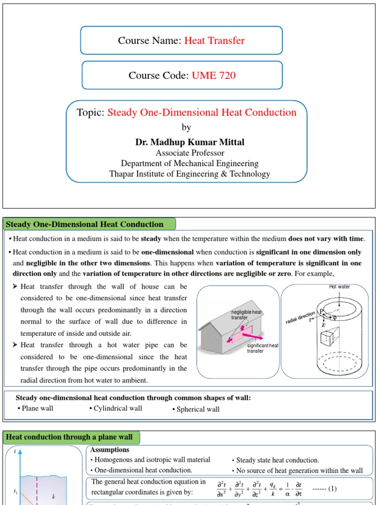 L3-Steady One Dimension Heat Conduction With No Internal Heat Generation | Download Free PDF ...