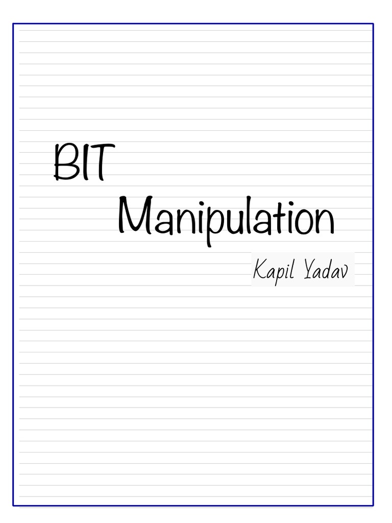 Bit Manipulation Notes by Kapil Yadav | PDF | Letter Case | Mathematics