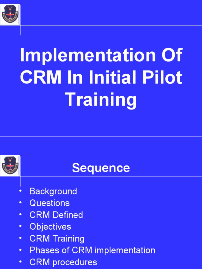 Implimentation of CRM in Pilot Training | PDF Implimentation of CRM in Pilot Training | PDF