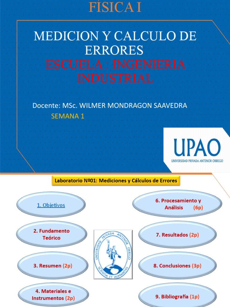 Lab+Nº01-Mediciones+y+Errores-ING +IND +FISICA+I | PDF | Medición | Exactitud y precisión