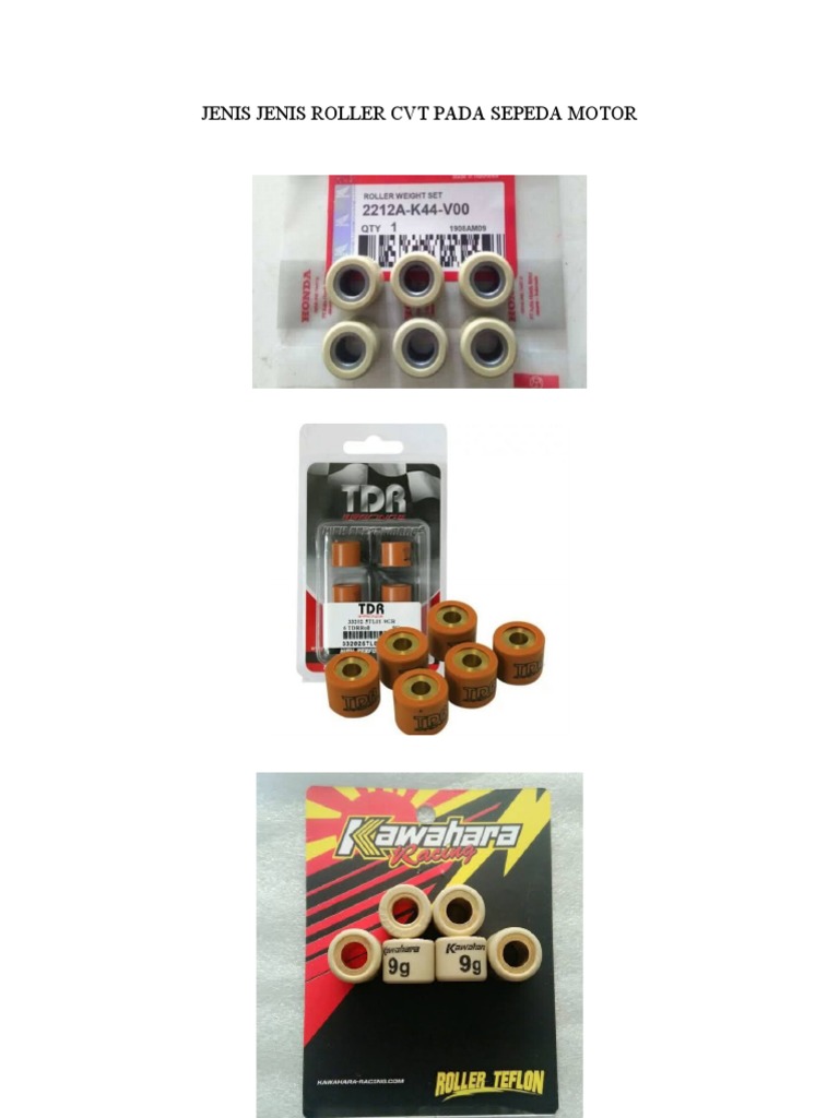 Jenis Jenis Roller CVT Pada Sepeda Motor | PDF