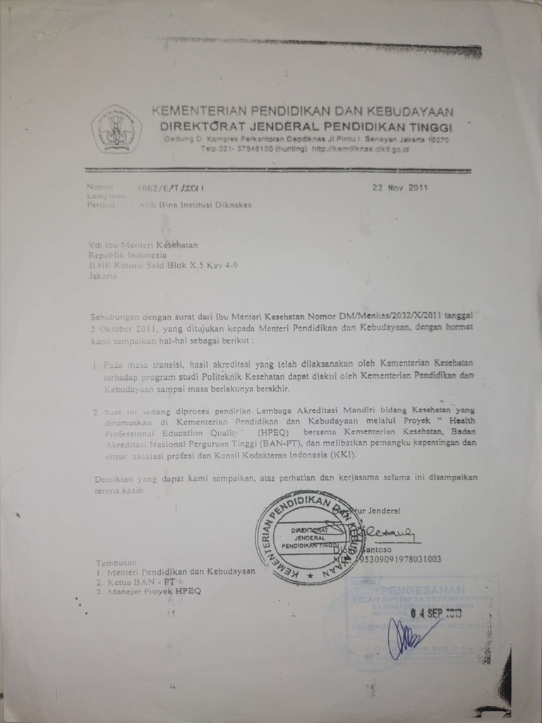 Akreditas Poltekkes Kemenkes Mdo | PDF