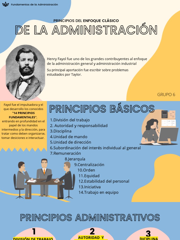 PRINCIPIOS Del ENFOQUE CLÁSICO de La ADMINISTRCIÓN - GRUPO 6 - SEMANA 3 | PDF | Salario