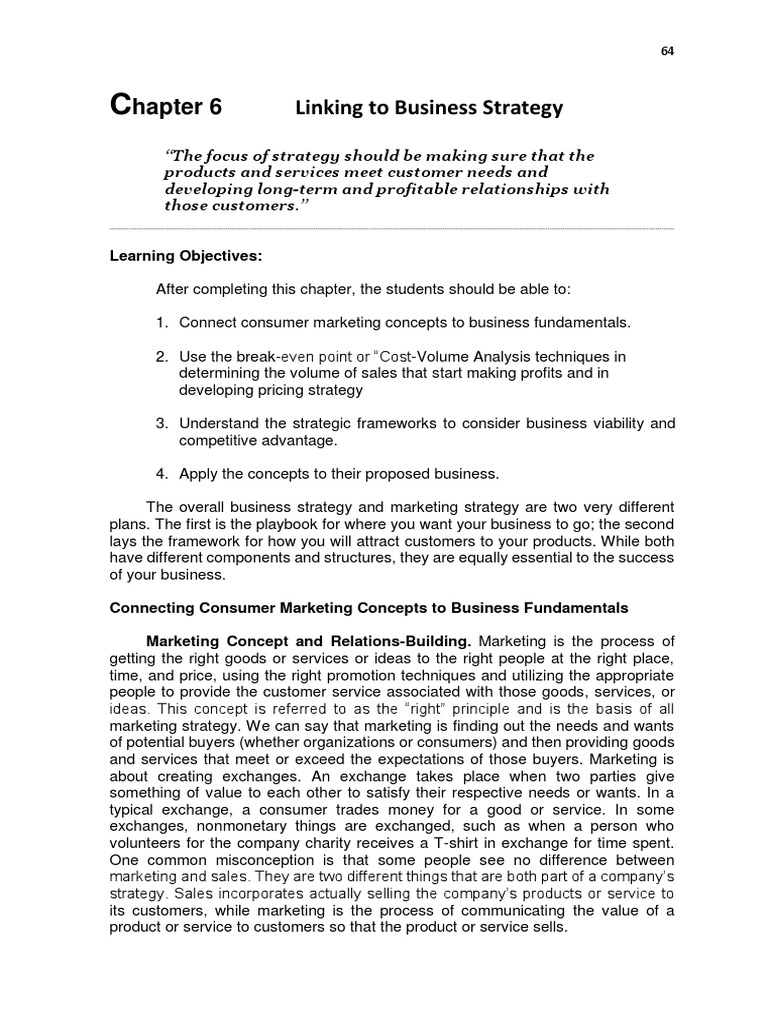 Chapter 6 Linking To Business Strategy | PDF | Marketing | Strategic Management