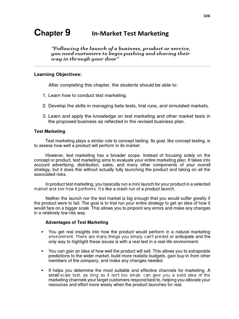 Chapter 9 in Market Test Marketing | Download Free PDF | Software ...