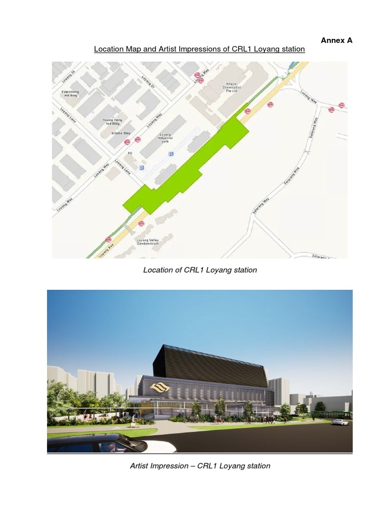 Location and Visualizations of the Proposed CRL1 Loyang Station on the ...