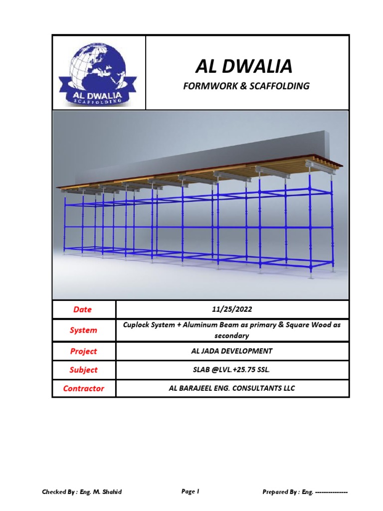 AL Dwalai Project Scaffolding Analysis | PDF | Beam (Structure) | Bending