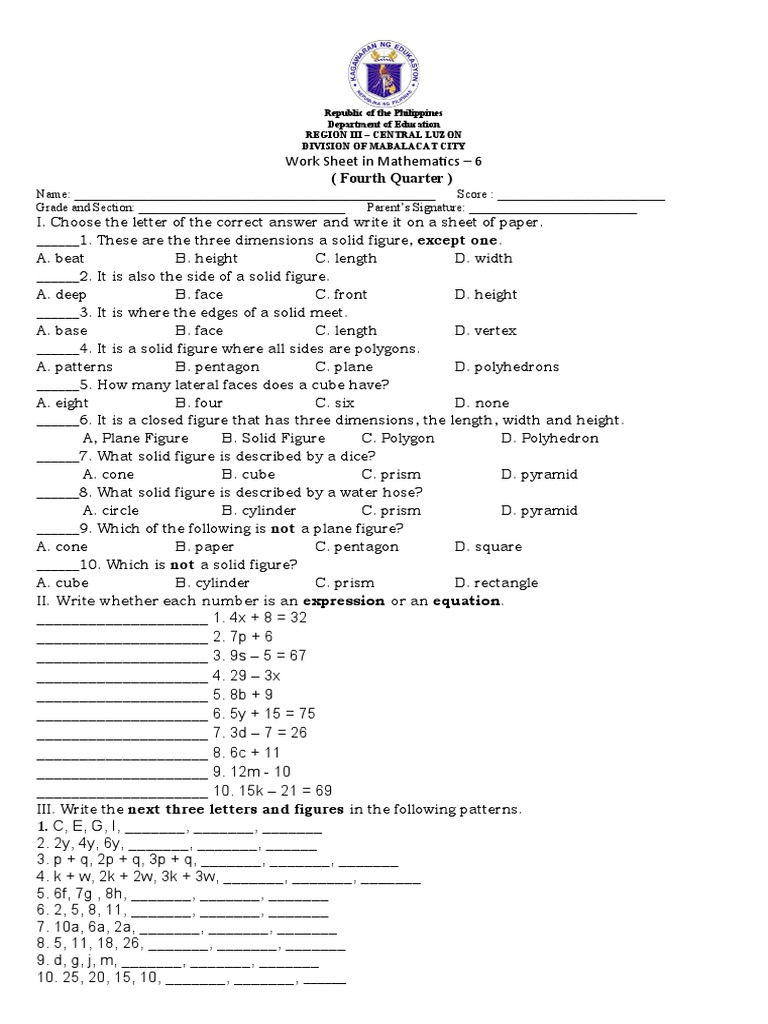 Worksheets 5 | PDF | Arm