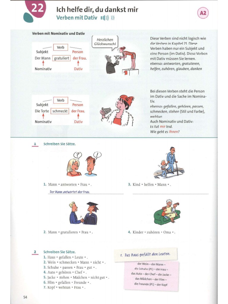 Verben mit Dativ | PDF