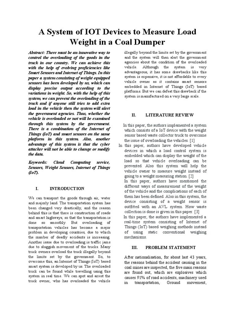 Mit Research Paper | PDF | Internet Of Things | Truck
