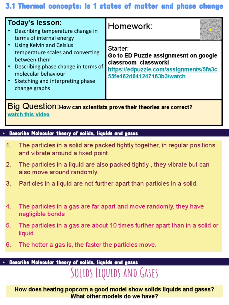 IB PHYSICS 3.1 Presentation | PDF | Latent Heat | Temperature