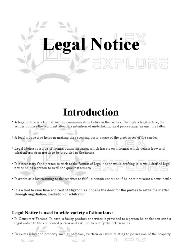 Legal Notice | PDF | Lawsuit | Employment