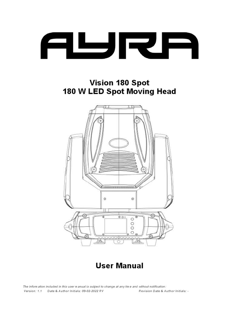 Ayra Vision 180 Spot User Manual Eng | PDF