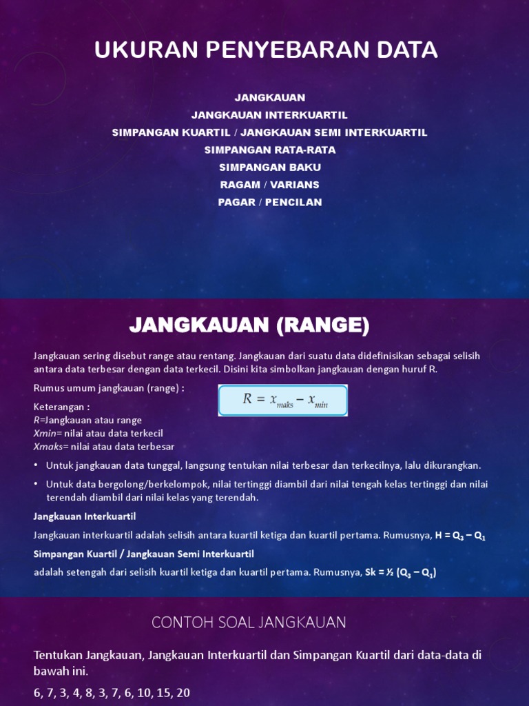 Ukuran Penyebaran Data | PDF | Metode & Bahan Ajar | Komputer