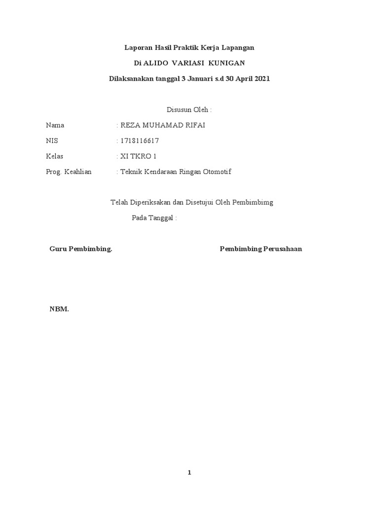 Laporan PKL Eza | PDF | Bisnis