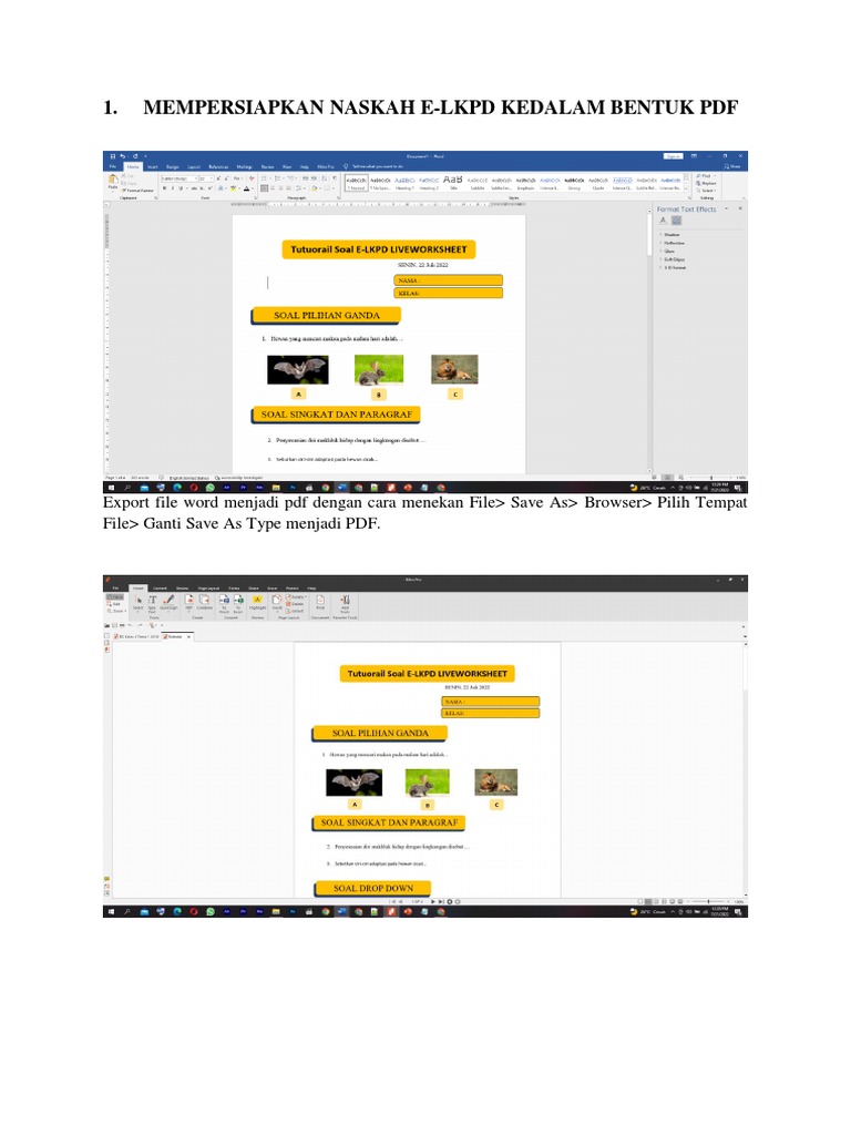 Tutorial Penggunaan Dan Upload E-LKPD | PDF
