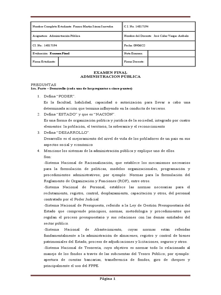 Examen Final Adm Pub 2022 | PDF | Administración Pública | Contabilidad
