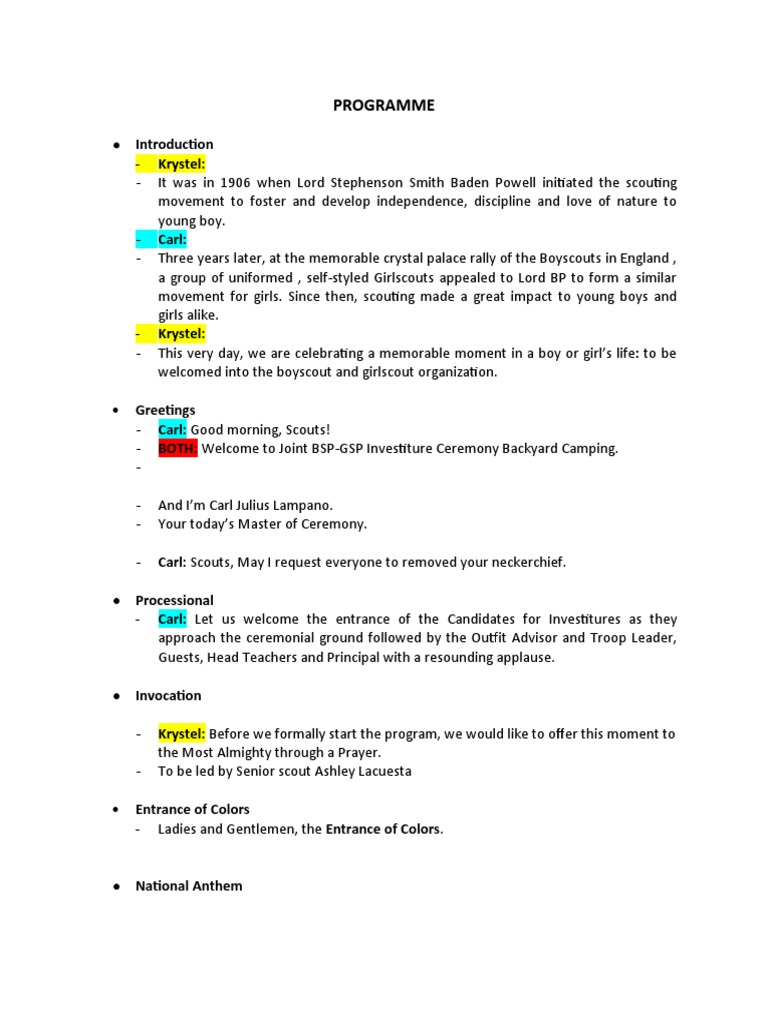 BSP Program | PDF | Scouting | Youth Movements