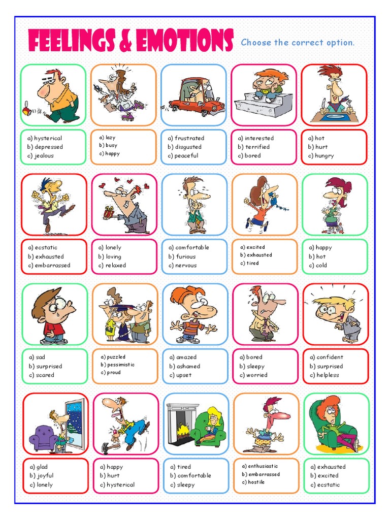 Emotions and Feelings Identification Quiz | PDF