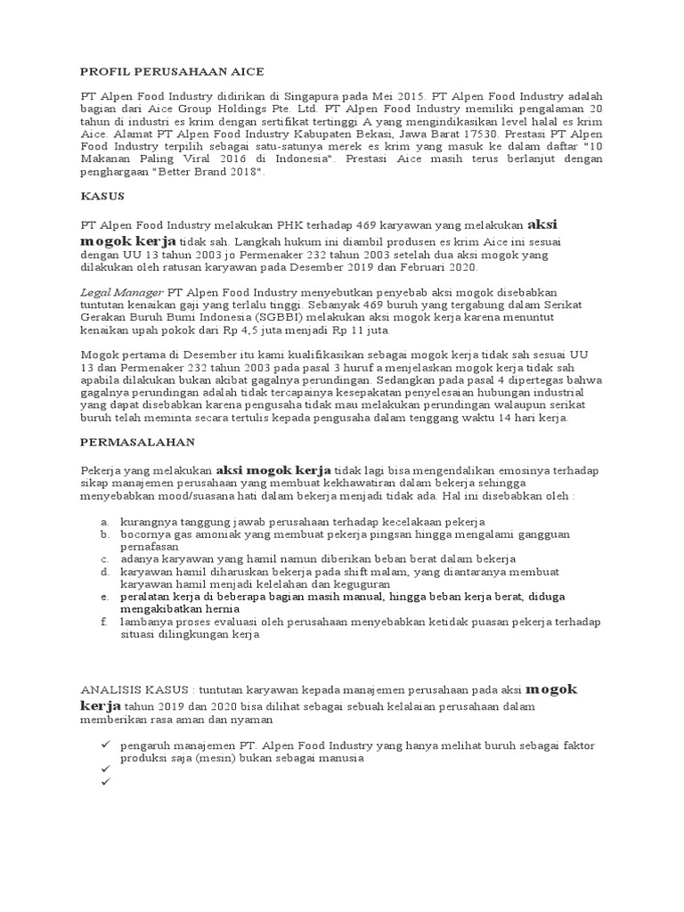 Profil Dan Kasus AICE | PDF