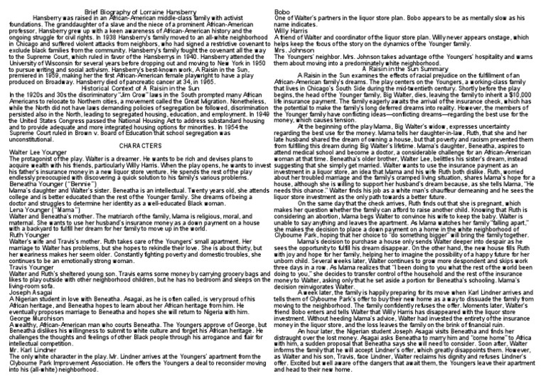 A Dream Deferred: Hopes, Conflicts and Racial Prejudice in Lorraine ...