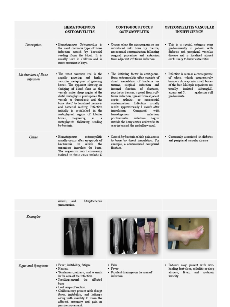 Osteomyelitis: Types and Prevention | PDF | Infection | Immunology