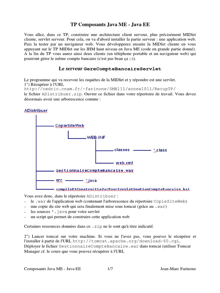 TP Composants Java ME - Java EE. Le Serveur GereCompteBancaireServlet | PDF | Client–serveur ...
