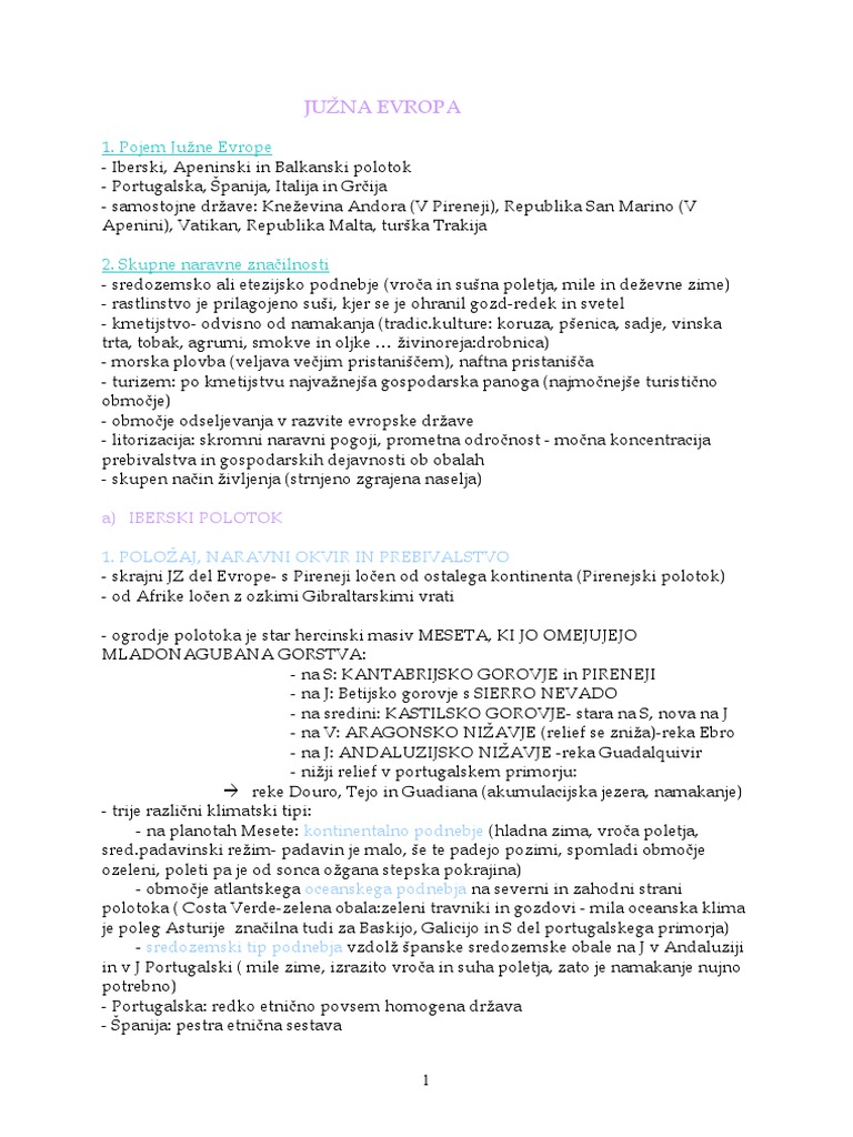 Geo Sno Juzna Evropa 02 | PDF