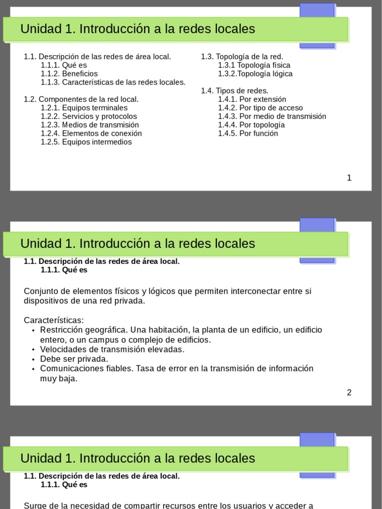 FPGM - SMR - RRLL - Unidad 1 - Introducción A La Redes Locales | PDF | Red de computadoras ...