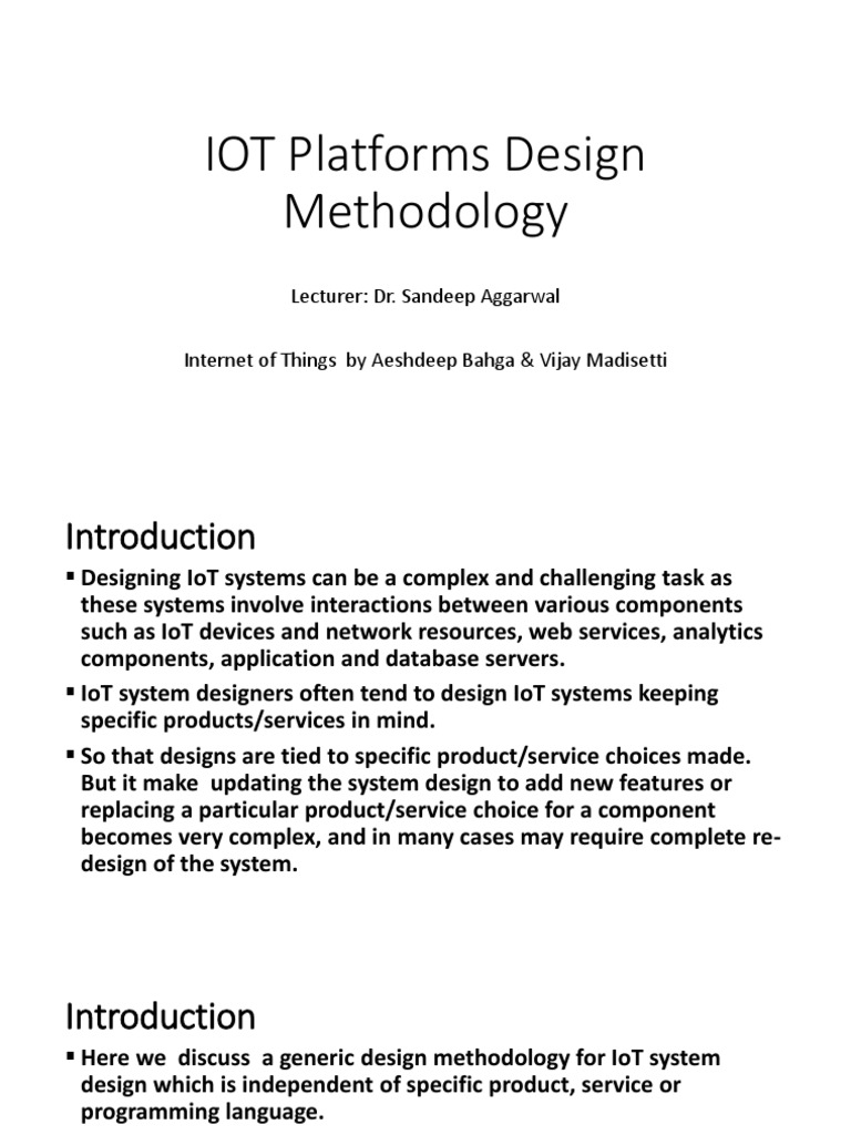 A Methodical Approach: Designing IoT Systems Using a Generic Platforms Design Methodology | PDF ...