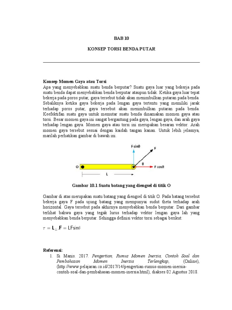 Bab 10 Konsep Torsi Benda Putar | PDF